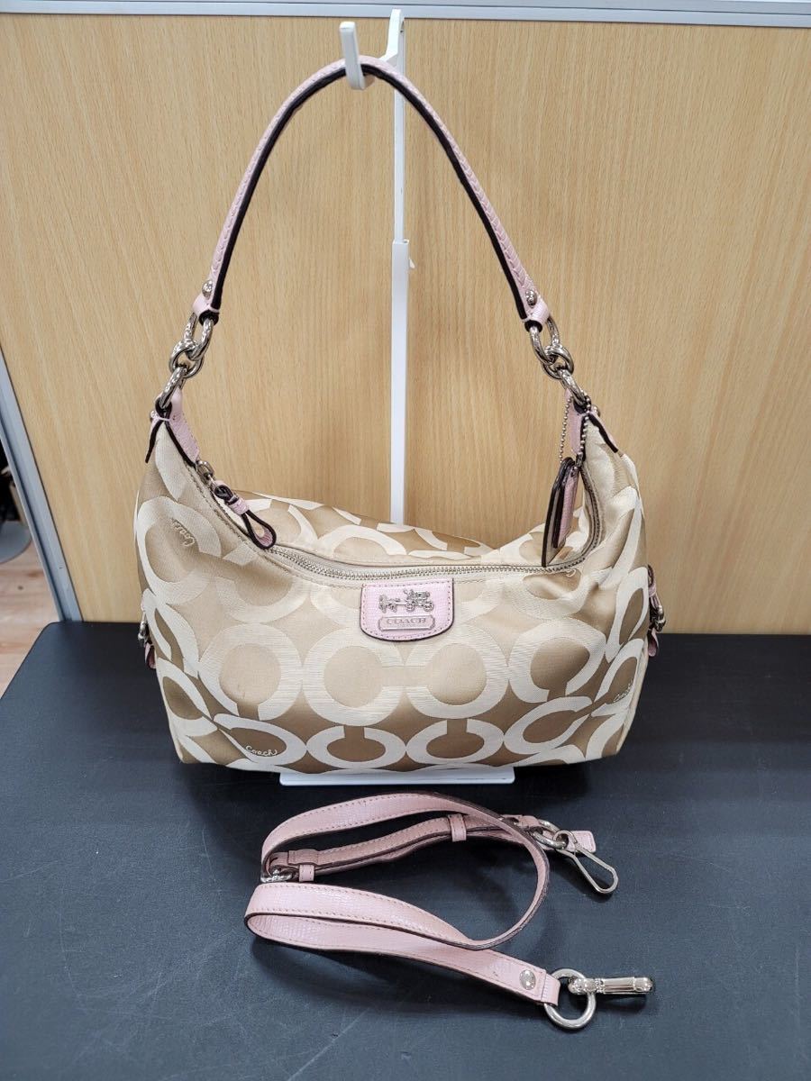 【やや傷や汚れあり】 COACH/コーチ マディソンオプアート 18653 2WAY ショルダーバッグ シグネチャー ハンドバッグ レディース ...