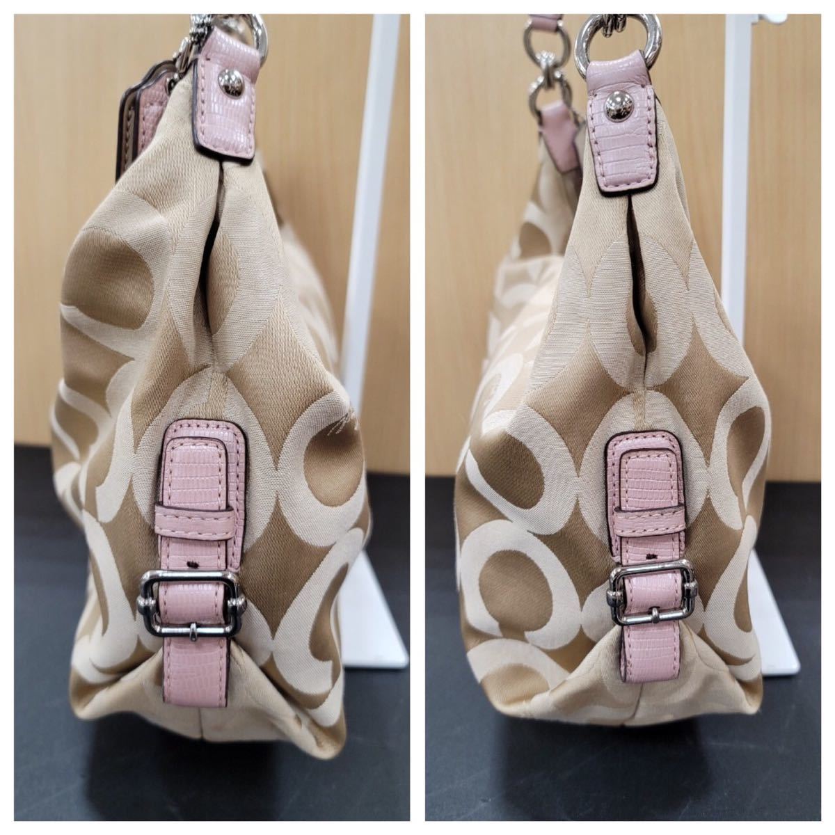 【やや傷や汚れあり】 COACH/コーチ マディソンオプアート 18653 2WAY ショルダーバッグ シグネチャー ハンドバッグ レディース ...