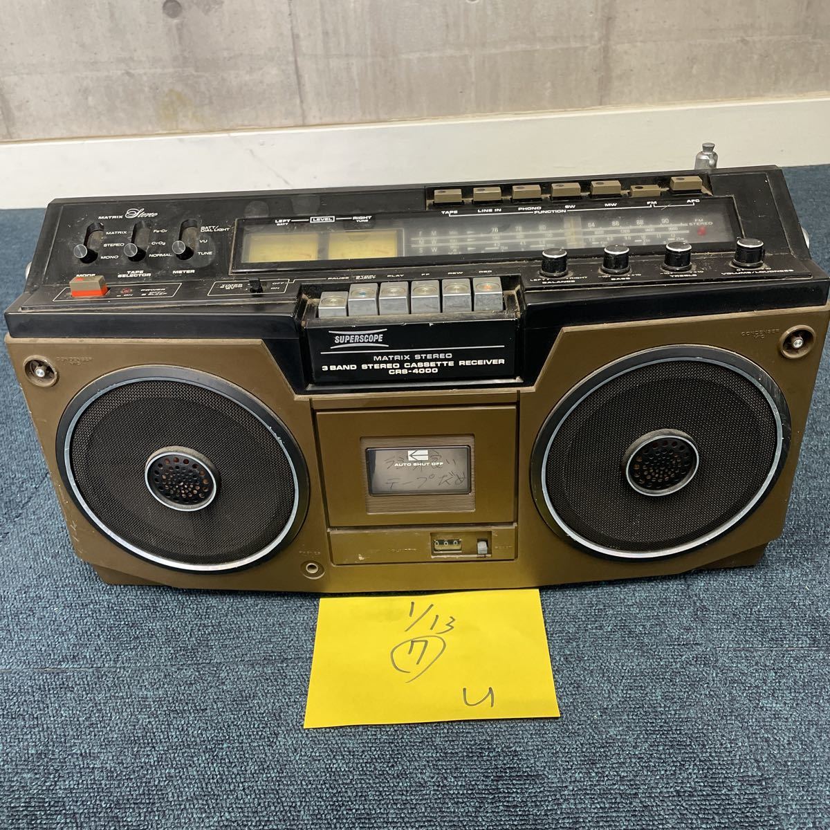 【やや傷や汚れあり】[う HGS]昭和レトロ SUPERSCOPE MATRIX STEREO ラジカセ CRS-4000の落札情報詳細 ...