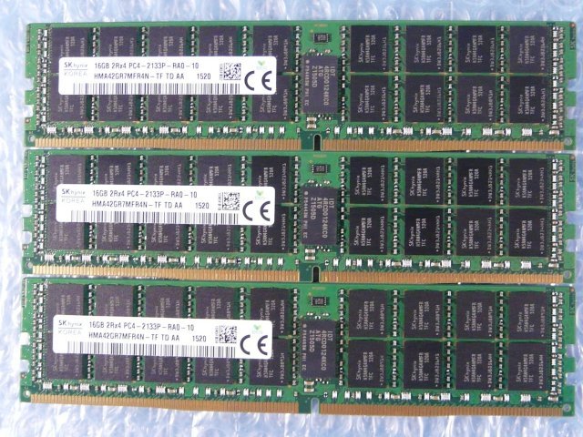 【やや傷や汚れあり】1KZF // 16GB 3枚セット 計48GB DDR4 17000 PC4-2133P-RA0 Registered ...