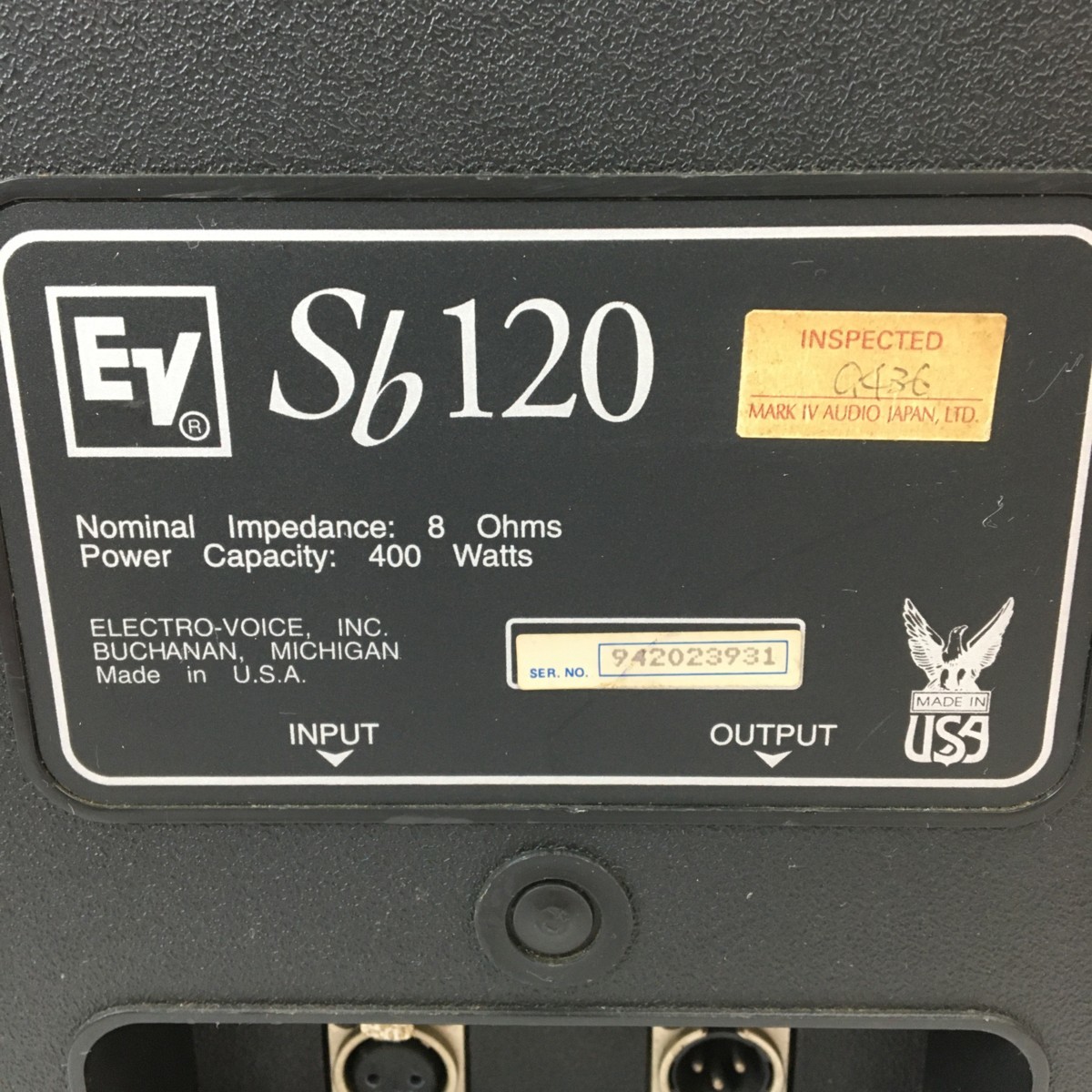【傷や汚れあり】『中古品』EV エレクトロボイス ウーファー SB120 1本のみの落札情報詳細 - ヤフオク落札価格検索 オークフリー