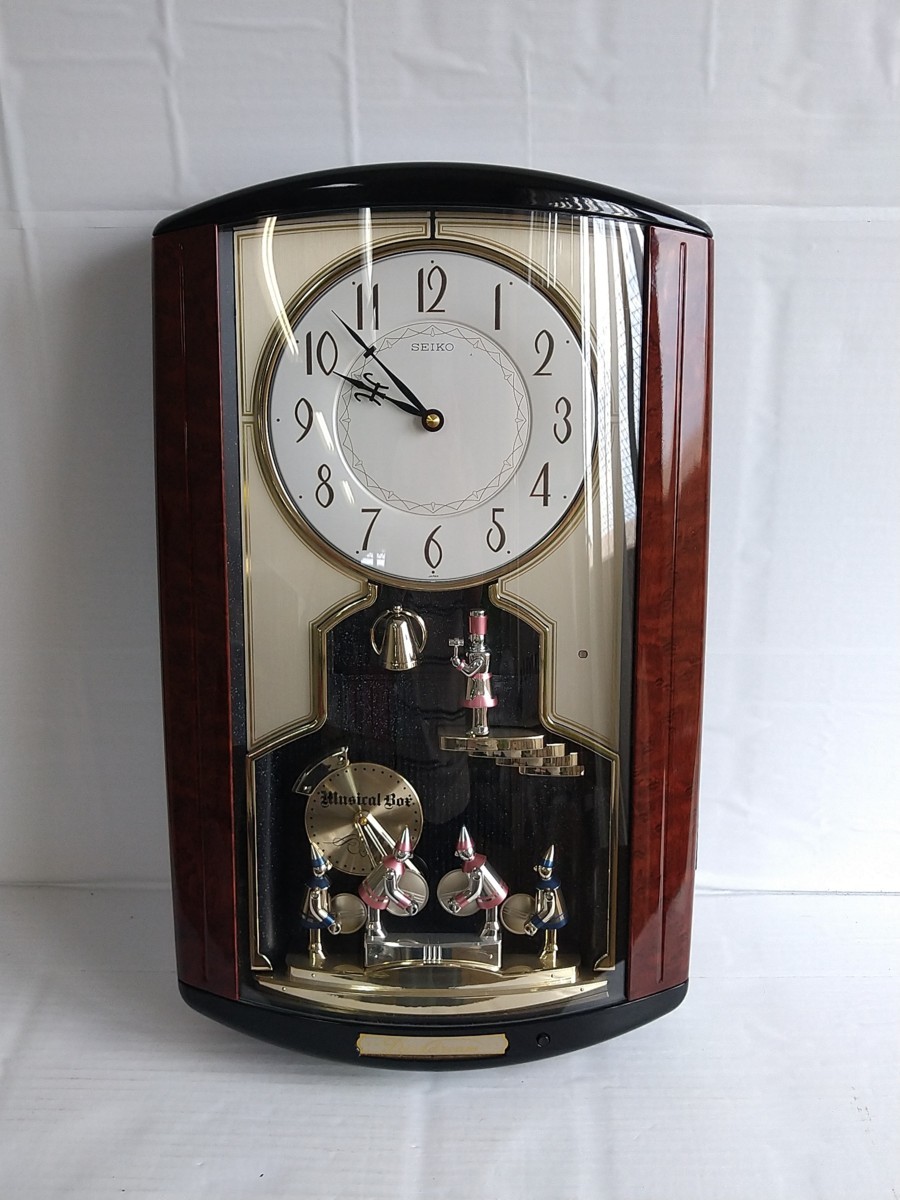 【傷や汚れあり】SJ0402-41E SEIKO セイコー Diskdream ディスクドリーム メロディからくり掛け時計 RE532B ...