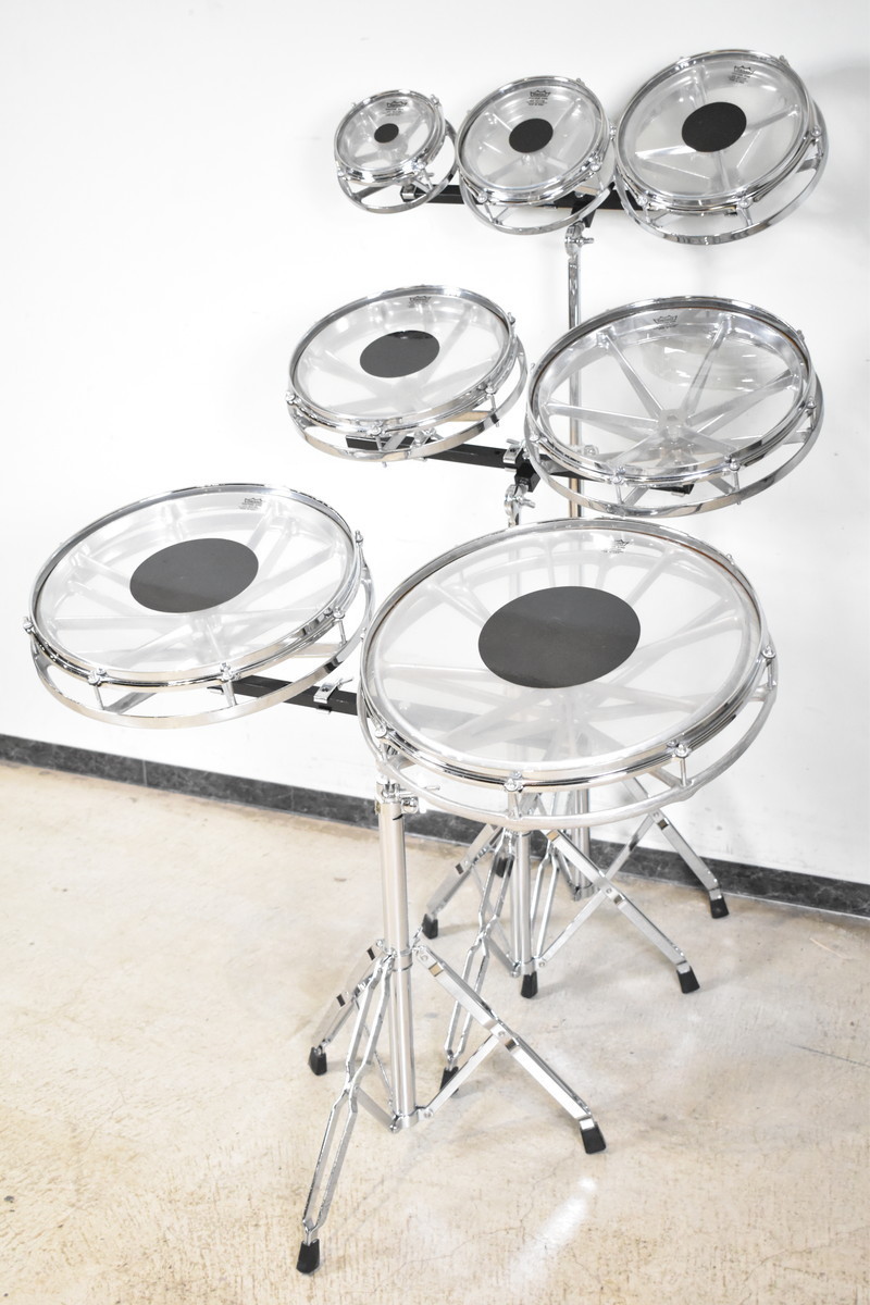 【やや傷や汚れあり】REMO ROTO TOM ロートタム 6/8/10/12/14/16/18インチ 7点セット スタンド・ケース付属の落札 ...