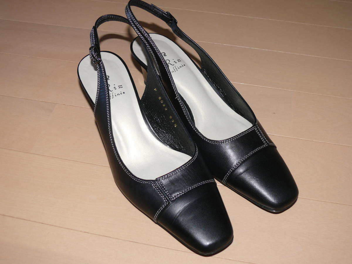 【未使用に近い】 ★美品！定形外対応！【RIZ raffinee リズラフィーネ】本革/日本製/ブラック バックベルトレザーパンプス 23.5cmEE★ の落札情報詳細 - ヤフオク落札価格 ...