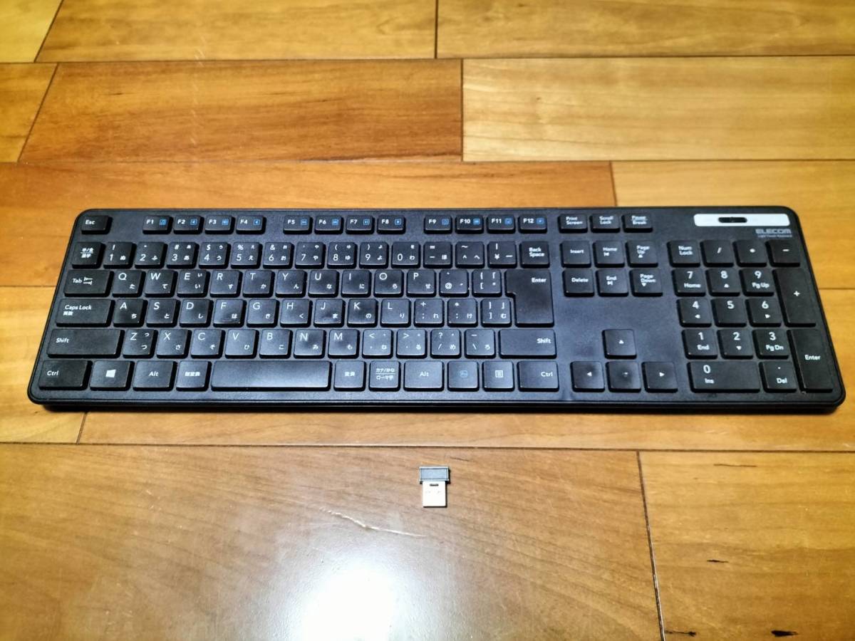 【目立った傷や汚れなし】送料無料 ELECOM エレコム 薄型ワイヤレスキーボード TK-FDM110TBK ブラック メンブレン方式 USBレシーバー の落札情報詳細| ヤフオク落札価格情報 ...