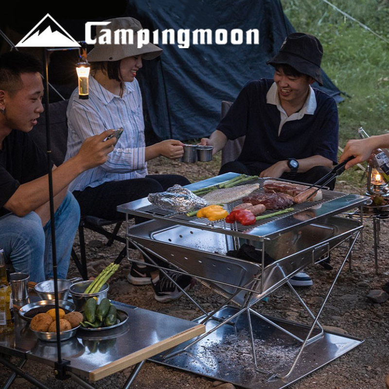 【未使用】★CAMPING MOON★キャンピングムーン★バーベキューコンロ★大型焚き火台セット★大型バーベキューグリルセット★高さ3段調整★MT065★1の落札情報詳細 - ヤフオク落札価格 ...