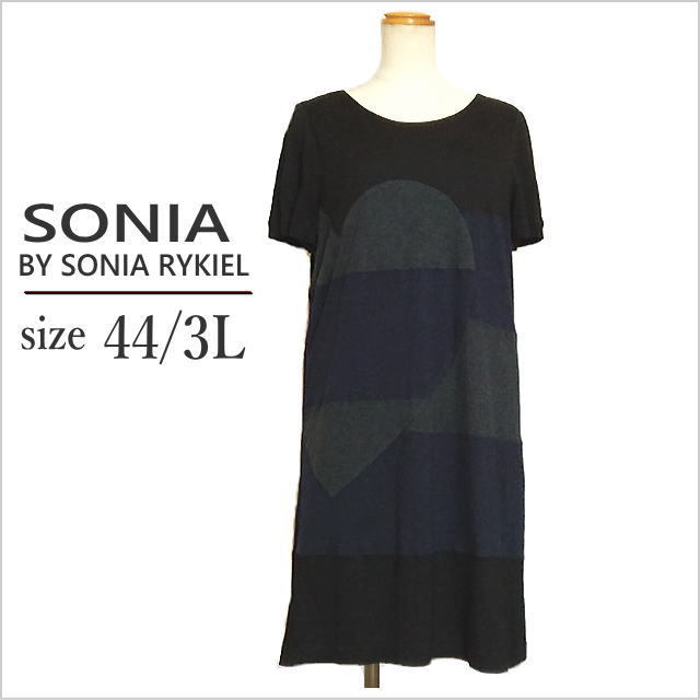 【目立った傷や汚れなし】【SONIA BY SONIA RYKIEL】黒紺配色ハートワンピース 膝丈 ソニアリキエル オンワード樫山 ゆったりサイズ 44 送料無料の落札情報詳細 - ヤフオク ...