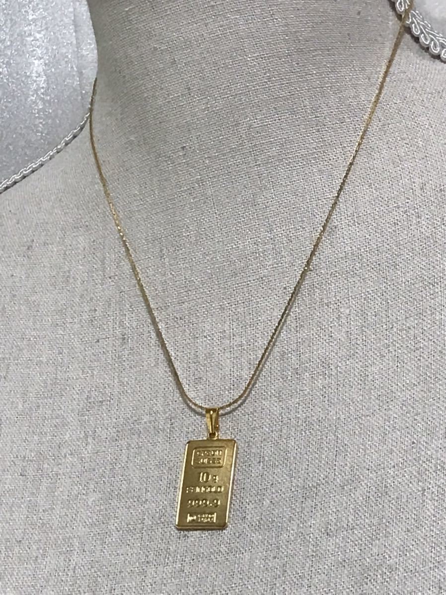 『CREDIT SUISSE 10g FEINGOLD 999.9 TO ESS-KAO 24KGF』24金 金張り ペンダント ネックレス ...