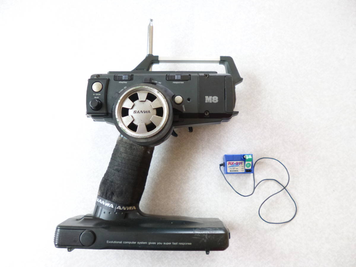 【傷や汚れあり】 サンワ①★ [RFモジュール:TM-131CW][受信機:RX-211][クリスタル:No.2][送信機:M8(おまけ ...