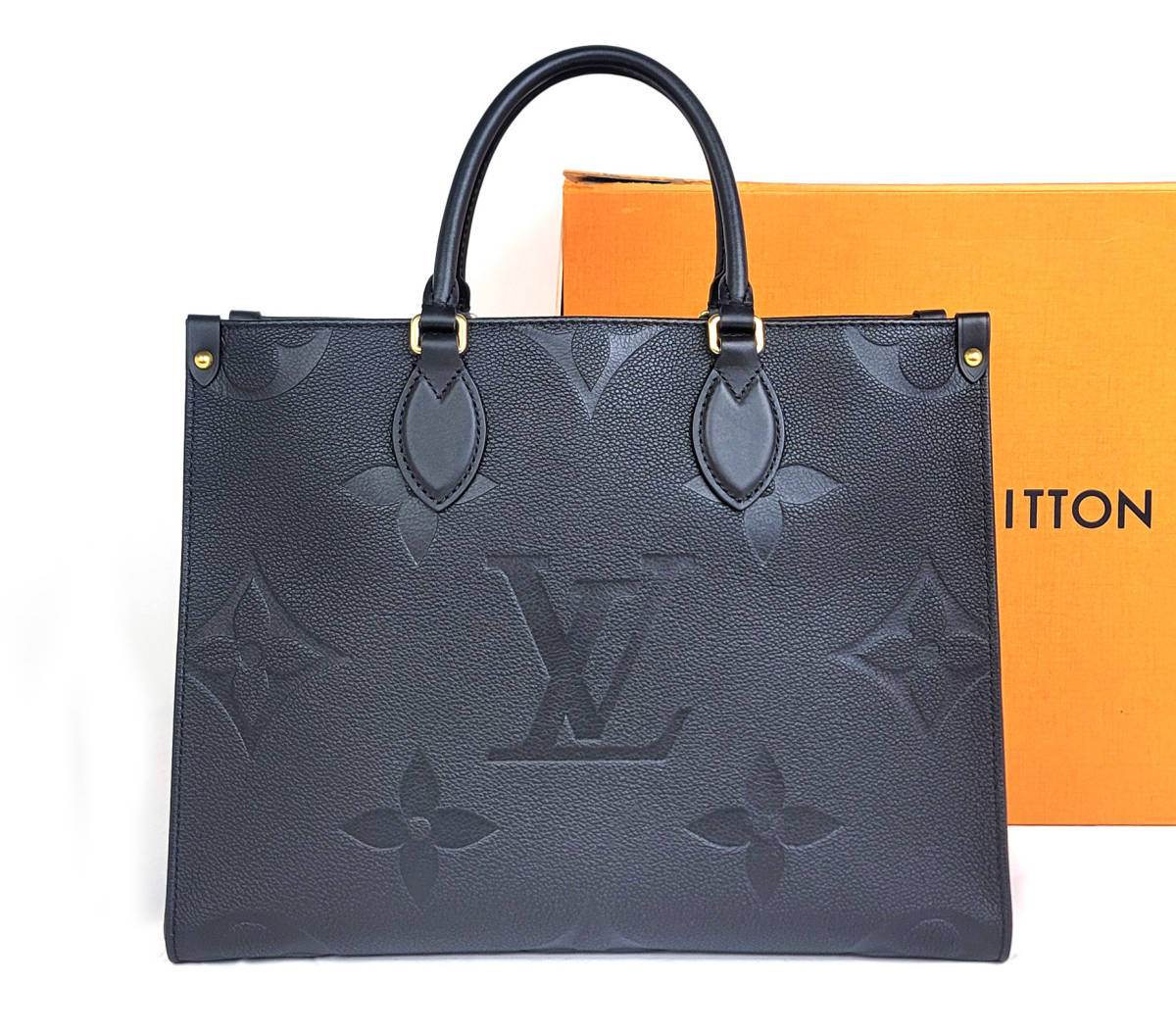 【未使用に近い】J-471 新品同様【ルイ ヴィトン】オンザゴーMM 2way トートバッグ M45595 モノグラム アンプラント ハンド 20年製 ブラック 黒の落札情報詳細 ...
