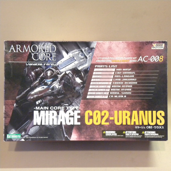 【未使用】【未使用 新品】コトブキヤ アーマード・コア 1/72 AC-008 ミラージュC02-ウラヌス ( Kotobukiya ...