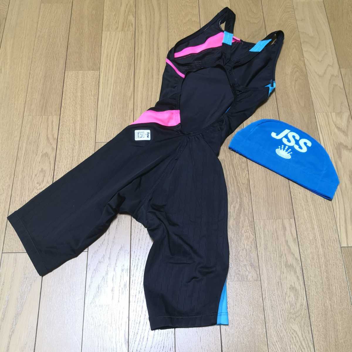 【目立った傷や汚れなし】JSS X-PYTHON Sサイズ ARN-5010WN 光沢 競泳水着 キャップ付き FINA承認 ハーフスパッツ レッグスーツ arena アリーナ エックス ...