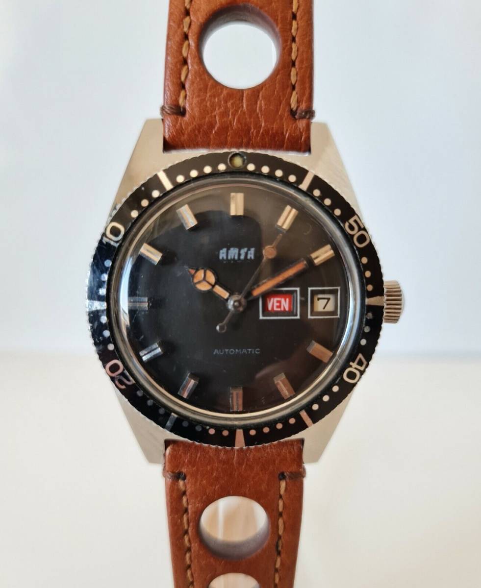 【やや傷や汚れあり】yj22 AMTA ダイバーズ PUW 1463 自動巻き レア 貴重 アンティークの落札情報詳細 - ヤフオク落札価格 ...