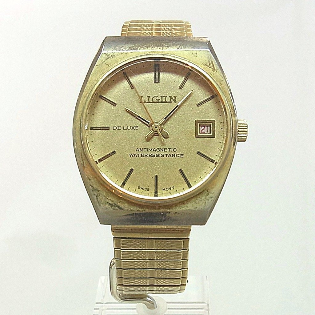 【全体的に状態が悪い】★ リガン/LIGUN ★ 自動巻き デイト デラックス ゴールド文字盤 ★ ジャンク品の落札情報詳細 - ヤフオク落札 ...