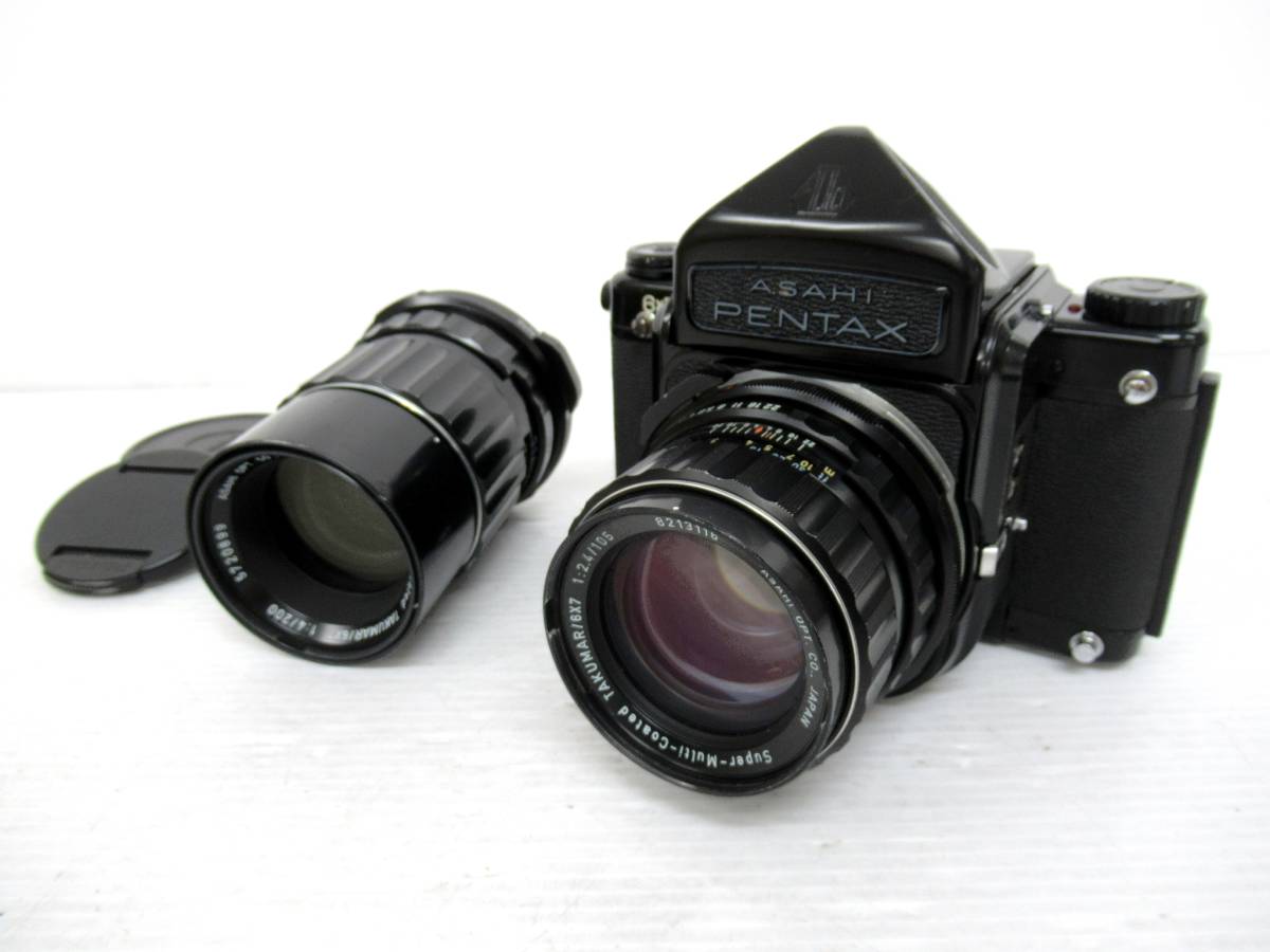 【やや傷や汚れあり】【ASAHI PENTAX/アサヒペンタックス】申②160//ペンタックス6×7/Super-Multi-Coated TAKUMAR/6×7 1:2.4/105mm 1: ...