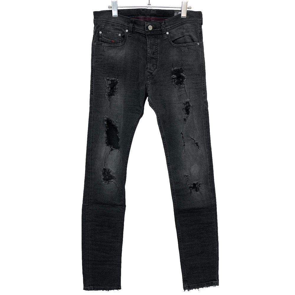 【やや傷や汚れあり】【65768】展示品・アウトレット DIESEL/ディーゼル SLIM CARROT スリムキャロット ブラック デニム ...