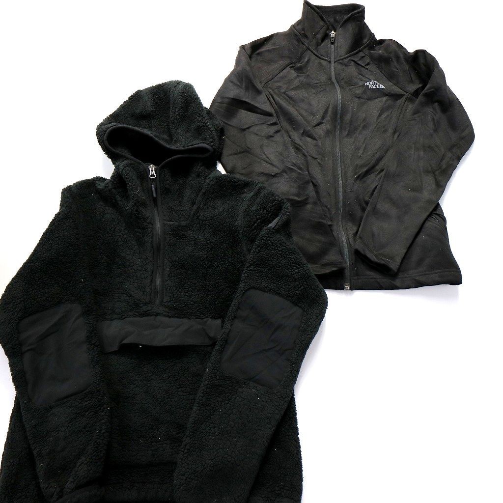 【やや傷や汚れあり】 NorthFaceフリースジャケット set フルジップ フード付き 他 (レディースS) 8枚セット まとめ売り 古着 ...