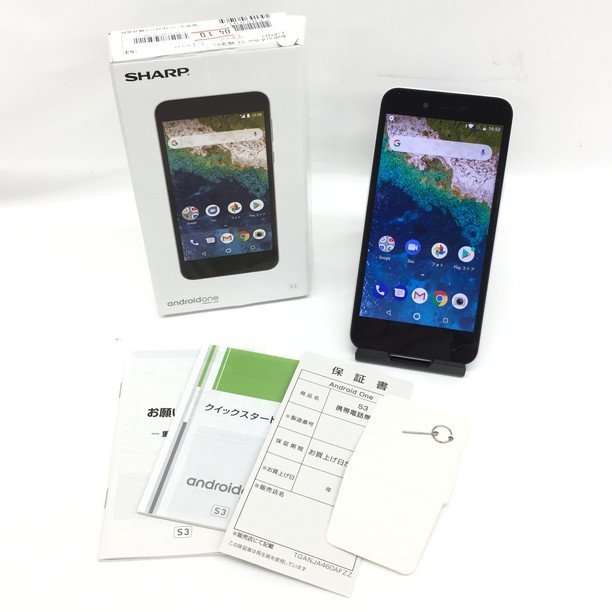 【目立った傷や汚れなし】【AJAN2039】SHARP androidone S3 S3-SH ホワイト 32GB 付属品 箱付き 通電〇の ...
