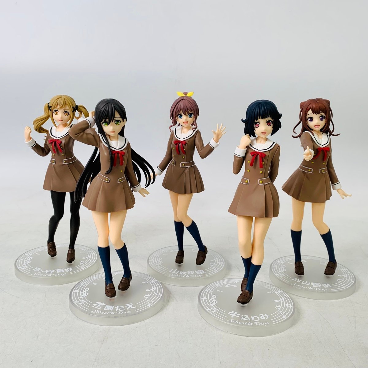 【やや傷や汚れあり】中古品 バンドリ！ プレミアムフィギュア Poppin’Party School☆Days 5体セットの落札情報詳細 ...