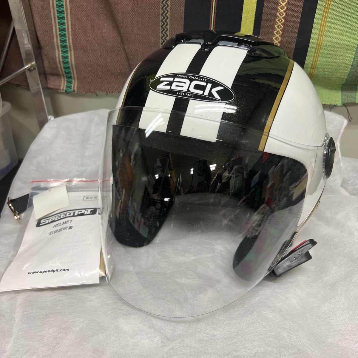 【やや傷や汚れあり】t11-153 TNK ジェットヘルメット SPEED PIT zack ZR-11 フリーサイズ バイク 中古品の落札 ...