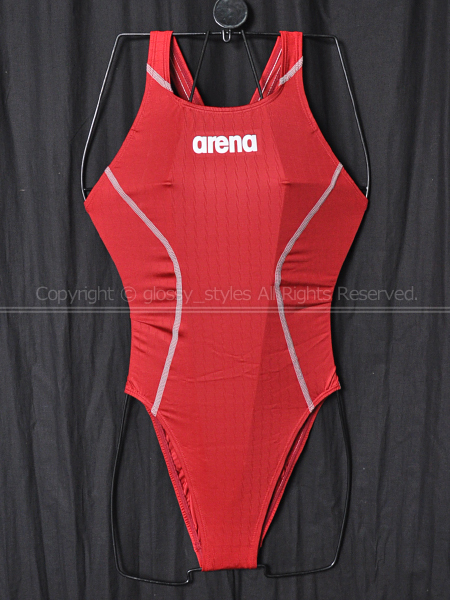 【未使用】K1722-28 新品 箱付 arena アリーナ X-PYTHON2 Xパイソン2 リミック Fina ハイカット競泳水着 OAR-7021WN 別注Dレッド×シルバーRD01 L ...