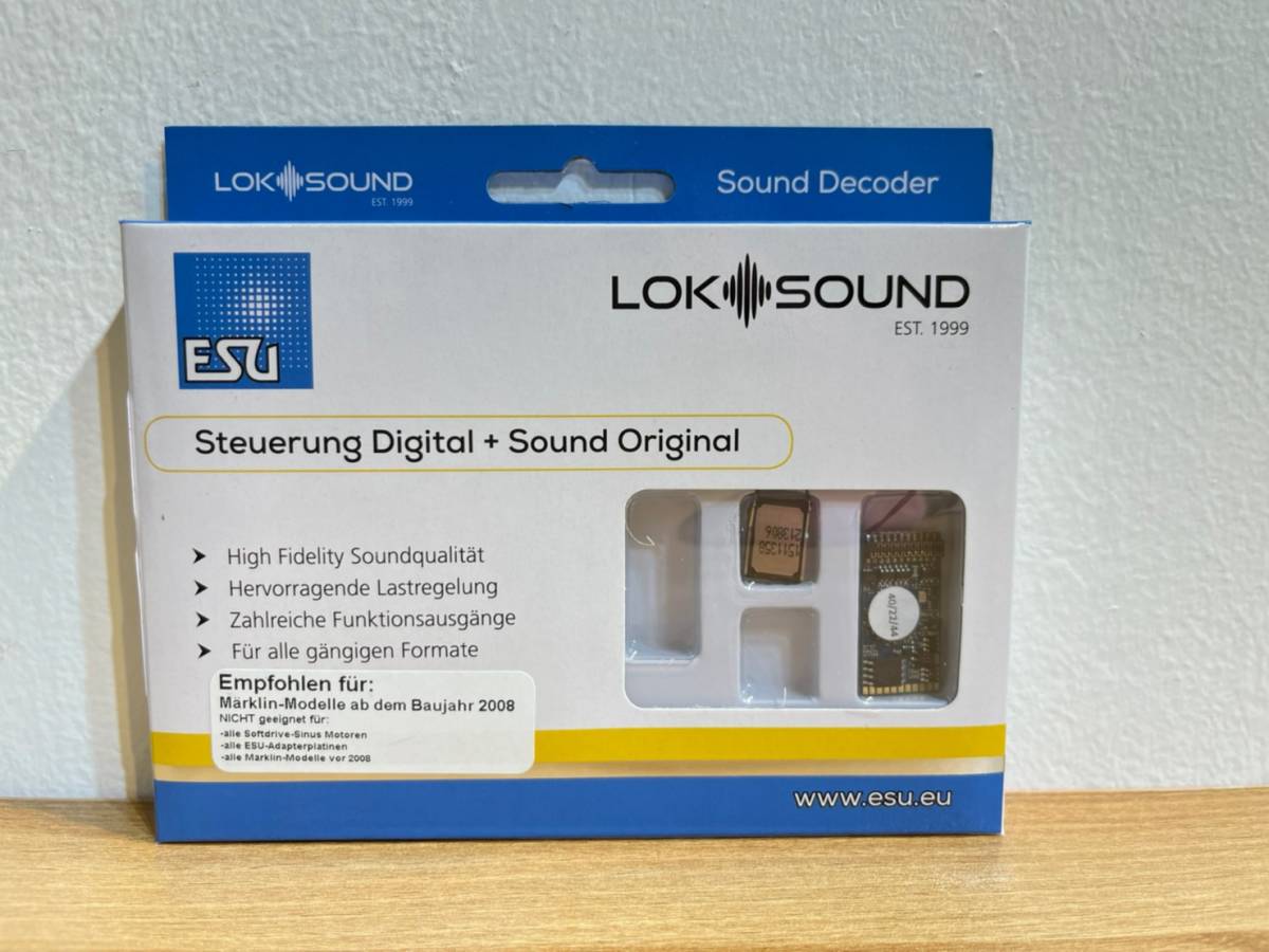 【未使用】ESU 58449 LokSound 5 DCC/MM/SX/M4 blank decoder, 21MTC「MKL」 、with speaker 11x15mm, 0,H0 未開封 ...