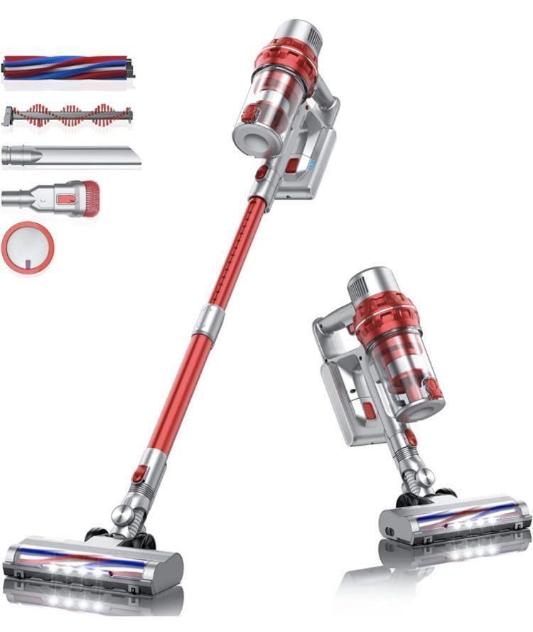 【未使用】BuTure コードレス掃除機 380W 30KPa吸引力 掃除機 コートレス 30分運転 脱着式2600mAh電池 0.8L大容量 ...