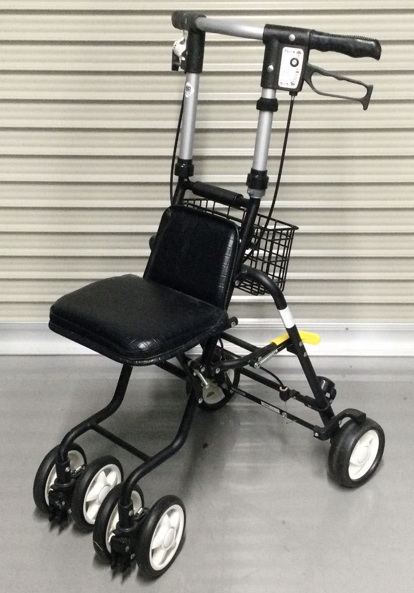 【傷や汚れあり】シルバーカー シニアカー テノール SHKF-1801 座れる お年寄り 折りたたみ ブラック 17-33 の落札情報詳細| ヤフオク落札価格情報 オークフリー