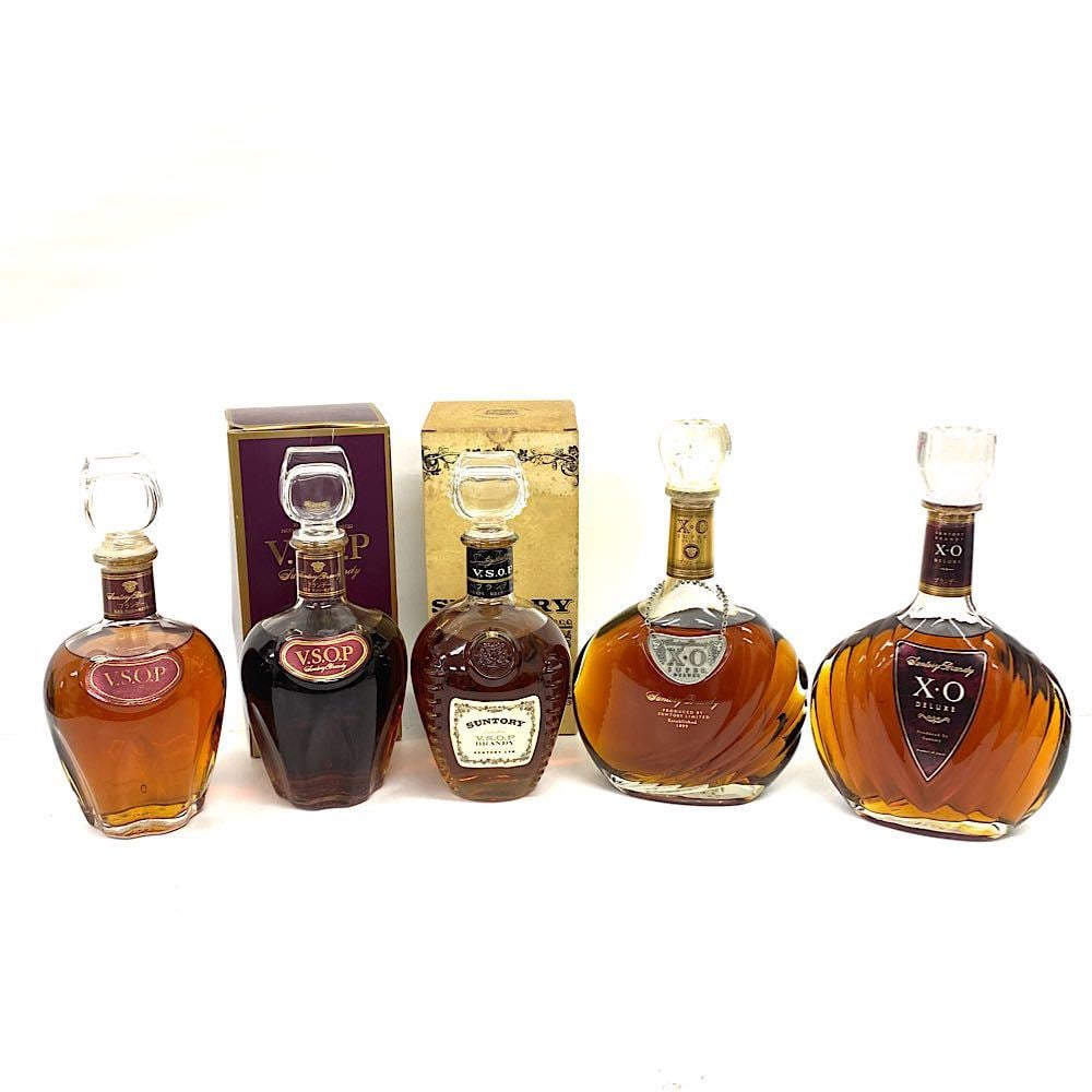 【未使用】 古酒 SUNTORY BRANDY サントリー ブランデー XO SUPER DELUXE スーパーデラックス VSOP 未開栓 720ml 700ml 43% 40% 国産 5本 ...
