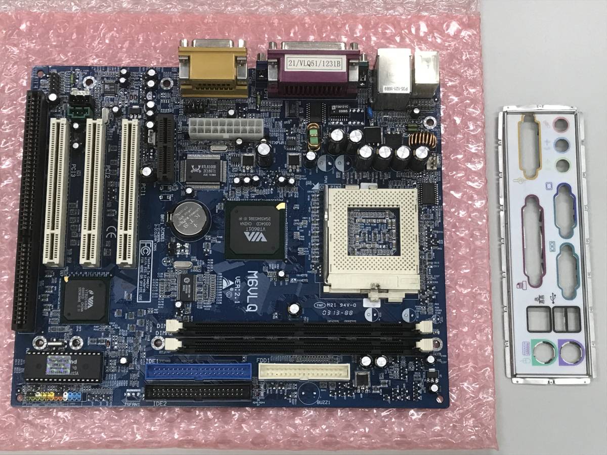 【やや傷や汚れあり】【中古・動作確認済】 BIOSTAR M6VLQ MicroATX マザーボード (Socket370/VIA ...