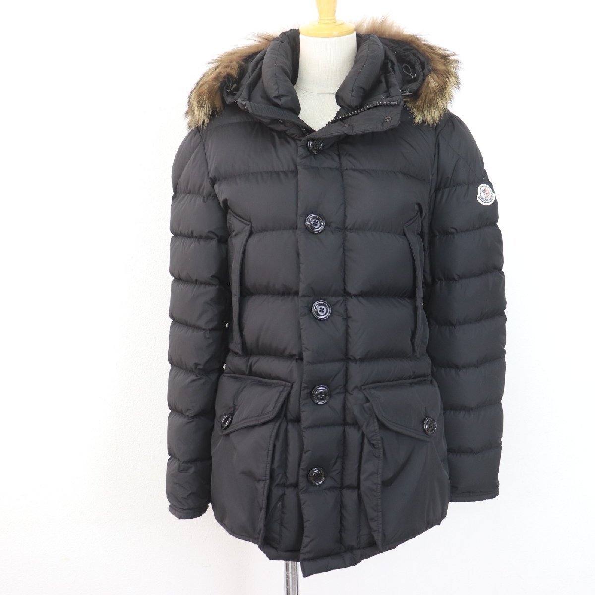 【傷や汚れあり】kub1 本物 1円スタート MONCLER モンクレール CLUNY GIUBBOTTO クルーニー ダウンコート フード ファー ブラック ポケット 破れ メンズ 1の落札 ...