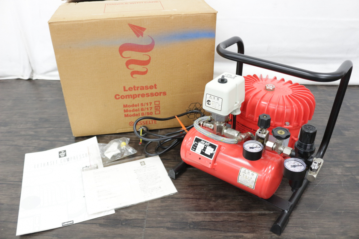 【やや傷や汚れあり】【行董】コンプレッサー Letraset Compressors JUN-AIR モデル 8/17 レトラセット 通電確認 ...
