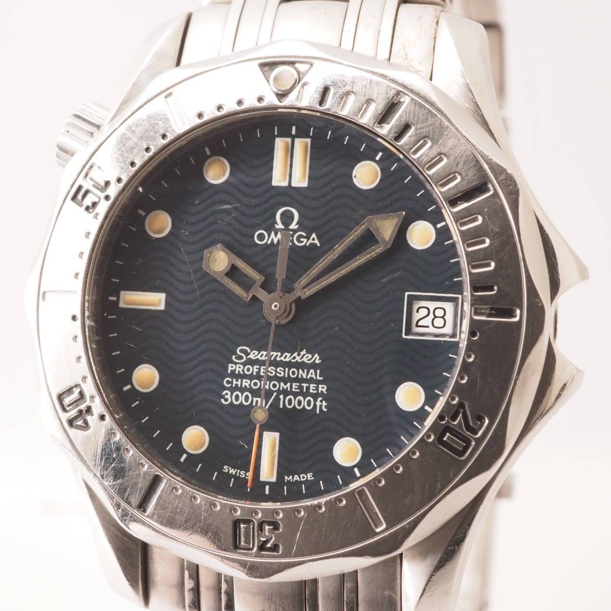 【傷や汚れあり】オメガ シーマスター プロフェッショナル クロノ 300m Ref,168.1502 Cal,1111 OMEGA Seamaster デイト 自動巻 紺 男性腕時計 ...