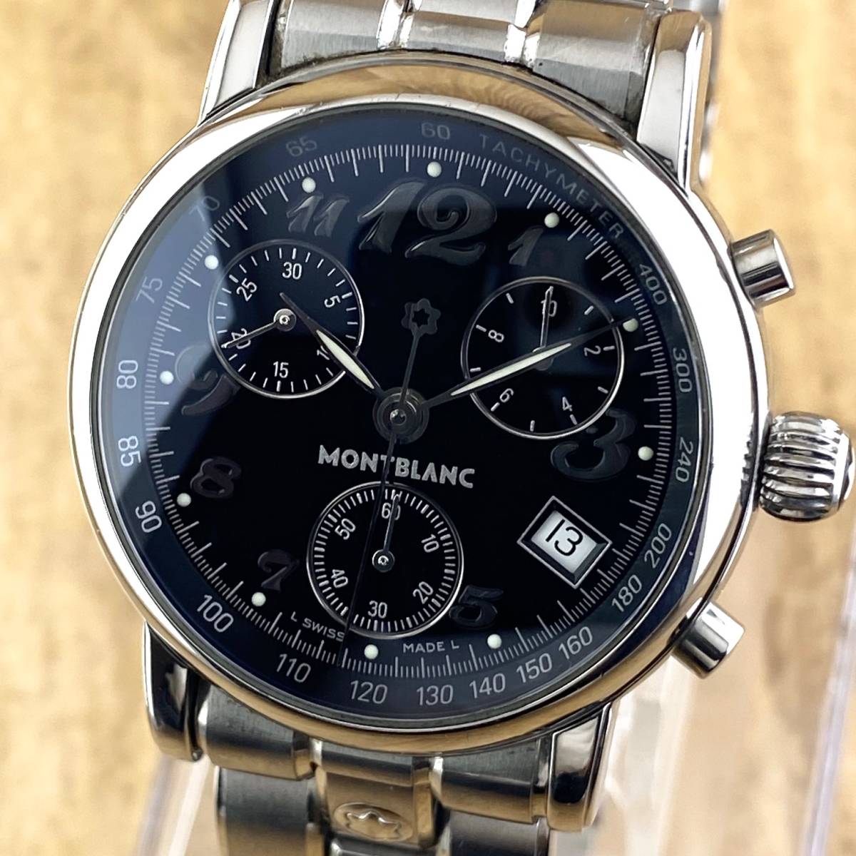 【目立った傷や汚れなし】【1円〜】MONTBLANC モンブラン 腕時計 メンズ クロノグラフ マイスターシュテュック 7038 ブラック文字盤 デイト 可動品 の落札情報詳細| ヤフオク落札 ...