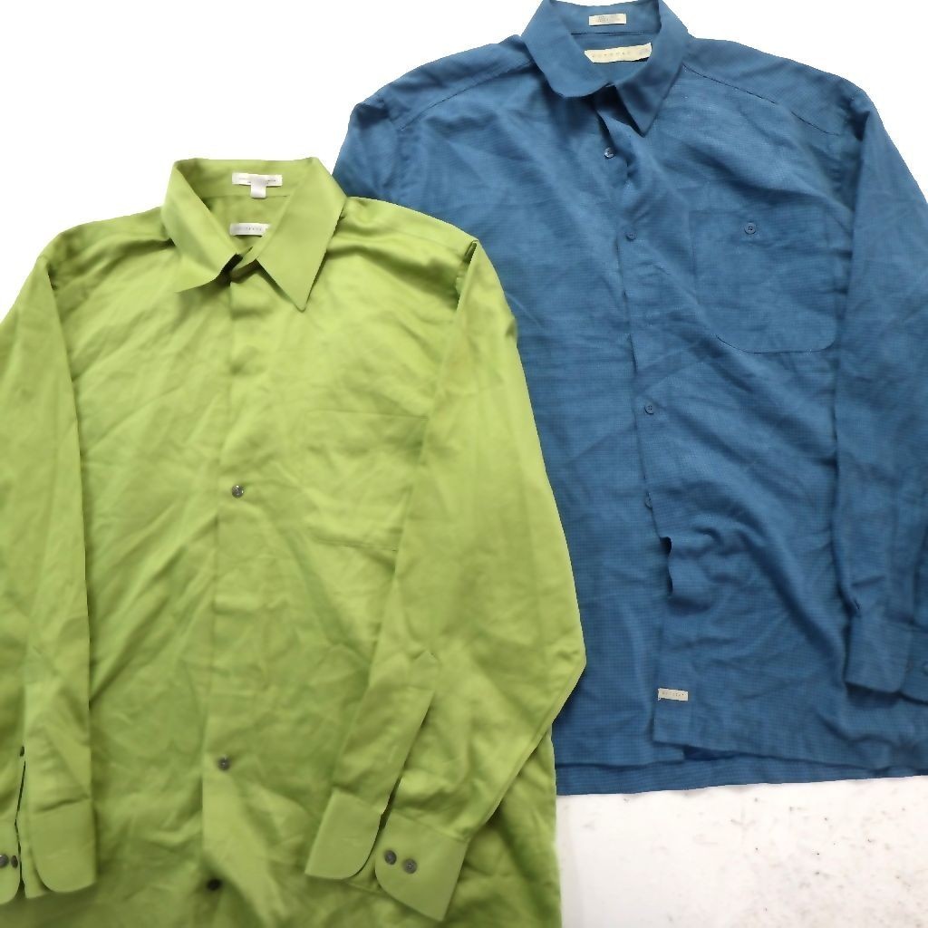 【やや傷や汚れあり】 無地系シャツMIX set 単色 ピンク ブルー ブラウン 他 (メンズXL) 8枚セット まとめ売り 古着卸 1円 ...