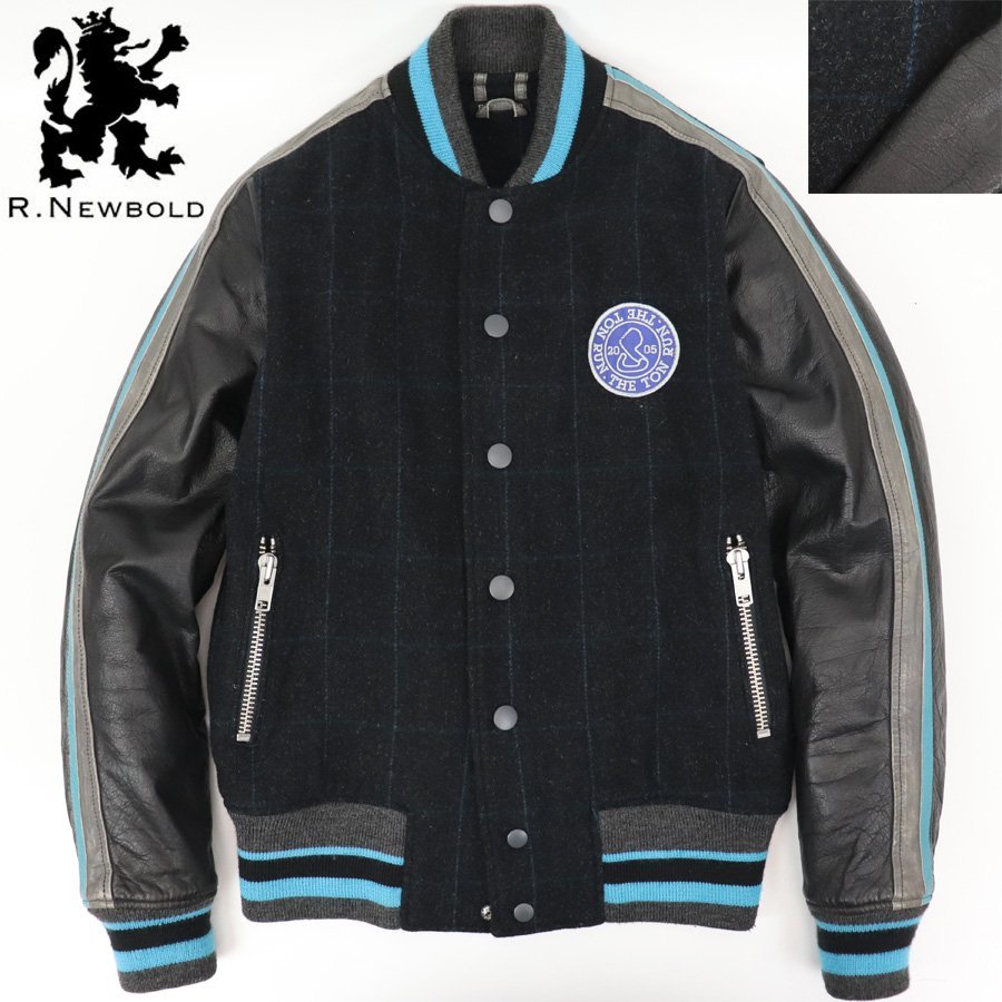 【目立った傷や汚れなし】相場価格￥42,000- 美品 ポールスミス R.NEWBOLD アールニューボールド 牛革レザー メルトンウール 袖 ...