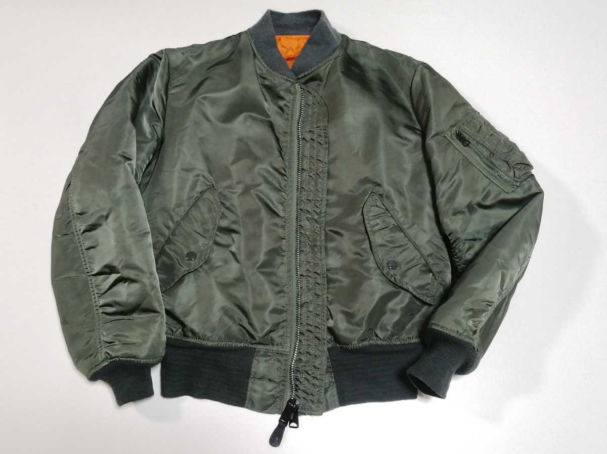 【目立った傷や汚れなし】極上 希少 70s 民間品 MA-1 縦ステッチ CONCORD社製 MIL-J-8279E (実物同様) SMALL スティーブ・マックイーン ハンター プロップ ...