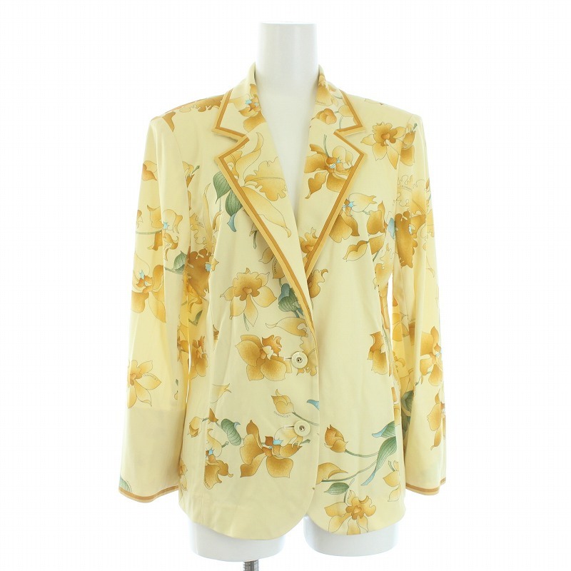 【目立った傷や汚れなし】レオナール LEONARD FASHION テーラードジャケット 花柄 肩パット入 38 M 黄色 イエロー /TK EC レディースの落札情報詳細 - ヤフオク落札 ...