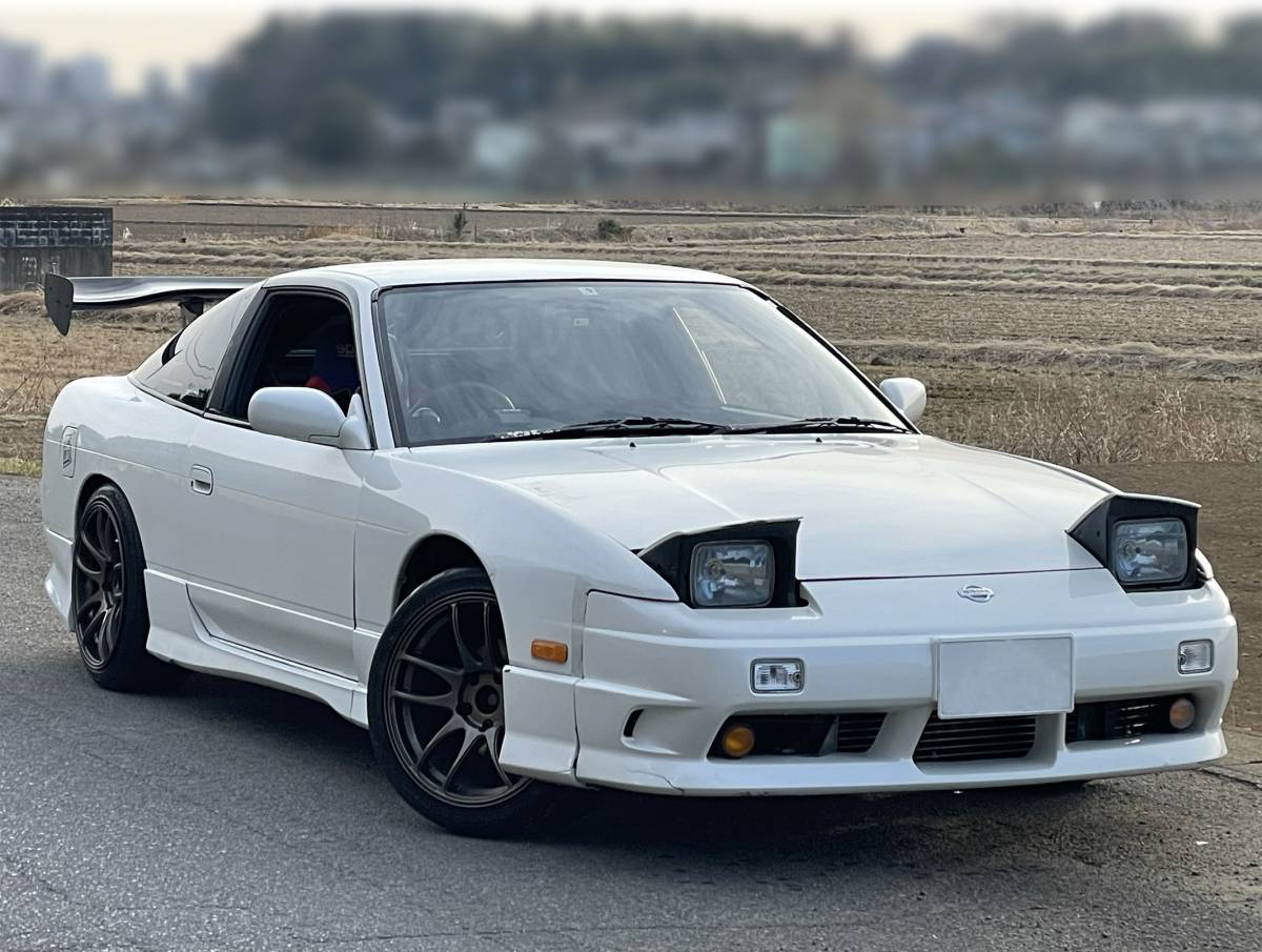 【走行距離 改ざん車歴km】エンジンO/H済!! 日産 180SX 中期 即ドリ 純正OPエアロ仕様 14タービン エキマニ デフ 切れ角UP ...