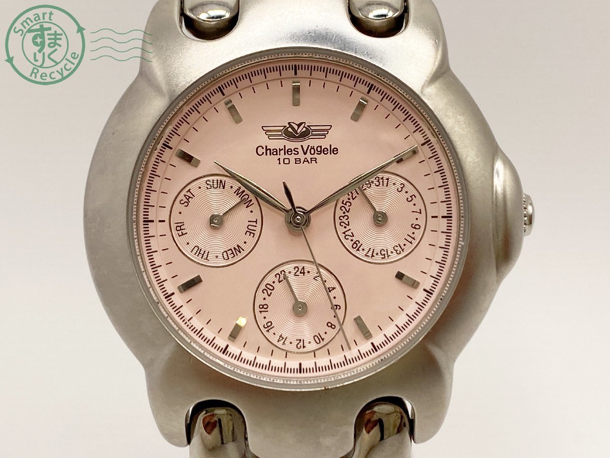 【傷や汚れあり】02420266 Charles Vogele シャルルホーゲル CV-7400 レディース 腕時計 QZ クォーツ クロノグラフ ピンク系文字盤 ヴィンテージの落札情報詳細 ...