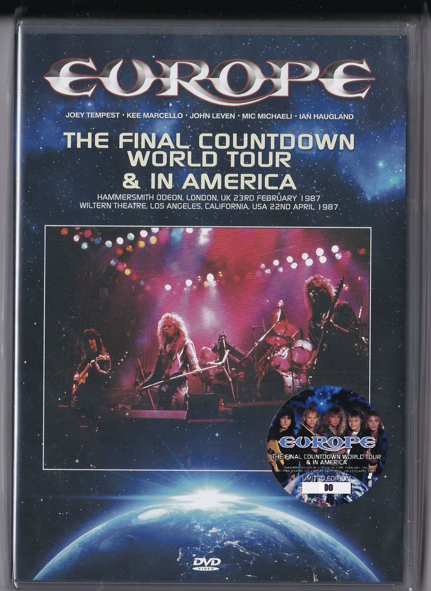 【未使用】EUROPE / THE FINAL COUNTDOWN WORLD TOUR & IN AMERICA 1987 (2プレスDVD ...