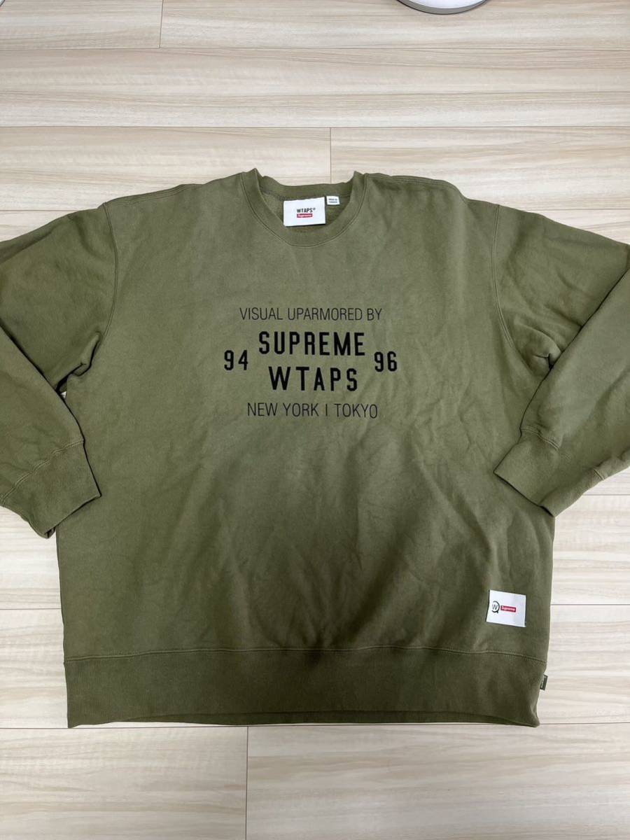 【目立った傷や汚れなし】美品 Supreme WTAPS Crewneck 21AW クルーネック スウェット トレーナー メンズ XXLサイズ シュプリーム ダブルタップス トップス ...