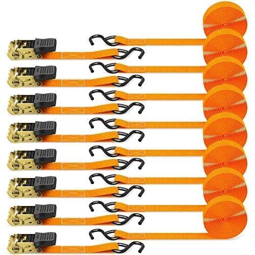 【未使用】★4.5mx8本★ ラチェット式荷締めベルト Ohuhu タイダウンベルト 長さ4.5m 幅2.5cm 破断荷重680kg 最大使用力225kg ラッシングベルトの落札情報詳細 ...