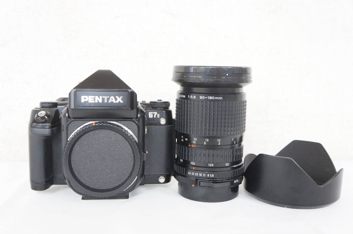 【傷や汚れあり】① PENTAX ペンタックス 67Ⅱ 中判 フィルムカメラ ZOOM F5.6 90-180mm レンズ ...