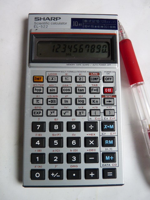 【目立った傷や汚れなし】SHARP シャープ EL-522 10桁 関数電卓 ピタゴラス エルシーメイト レトロ*定形外￥140の落札情報詳細 ...