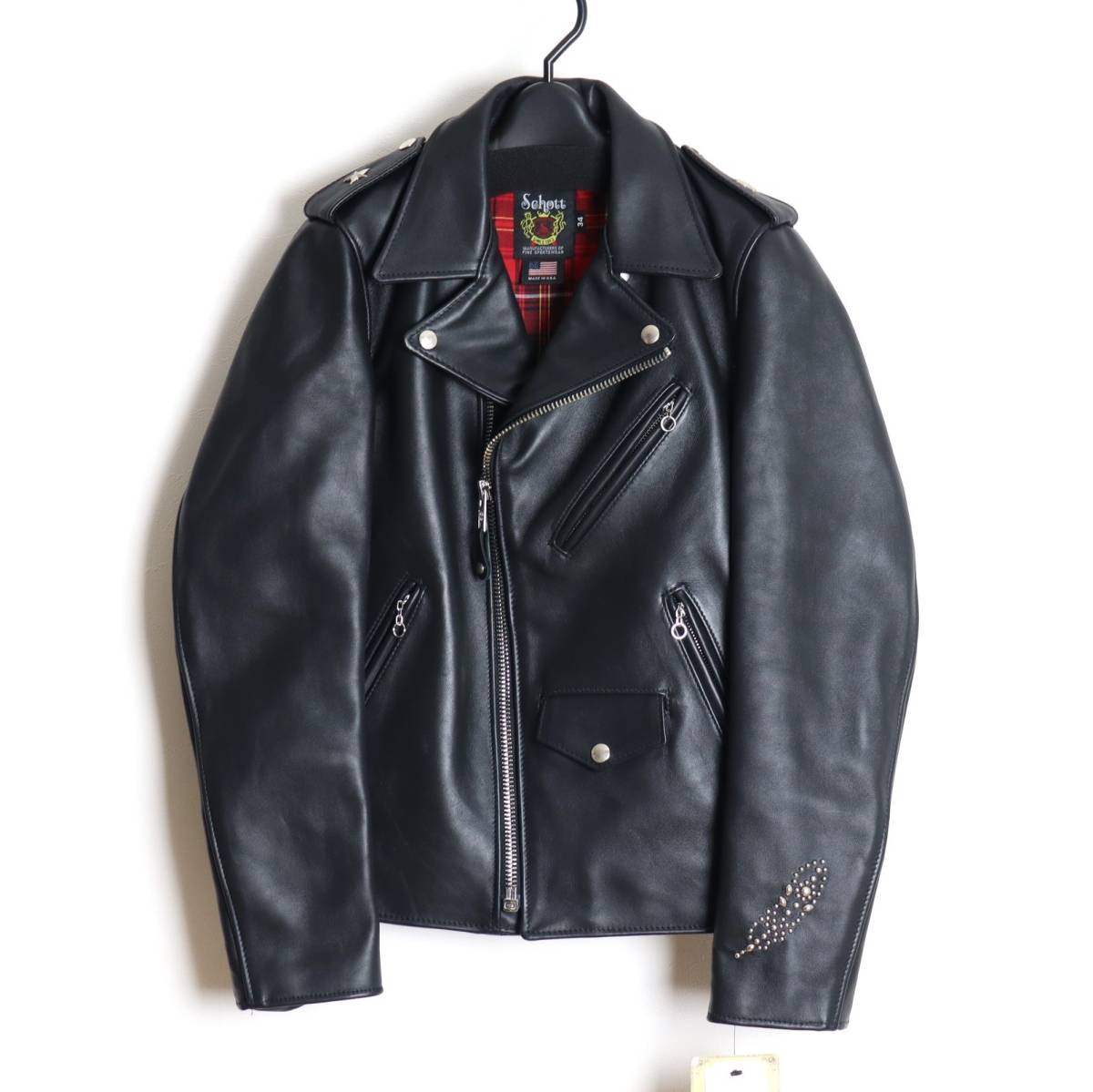 【未使用】Schott×B'z 新品 RIDERS JACKET INABA MODEL 34 30TH YEAR EXHIBITION ...