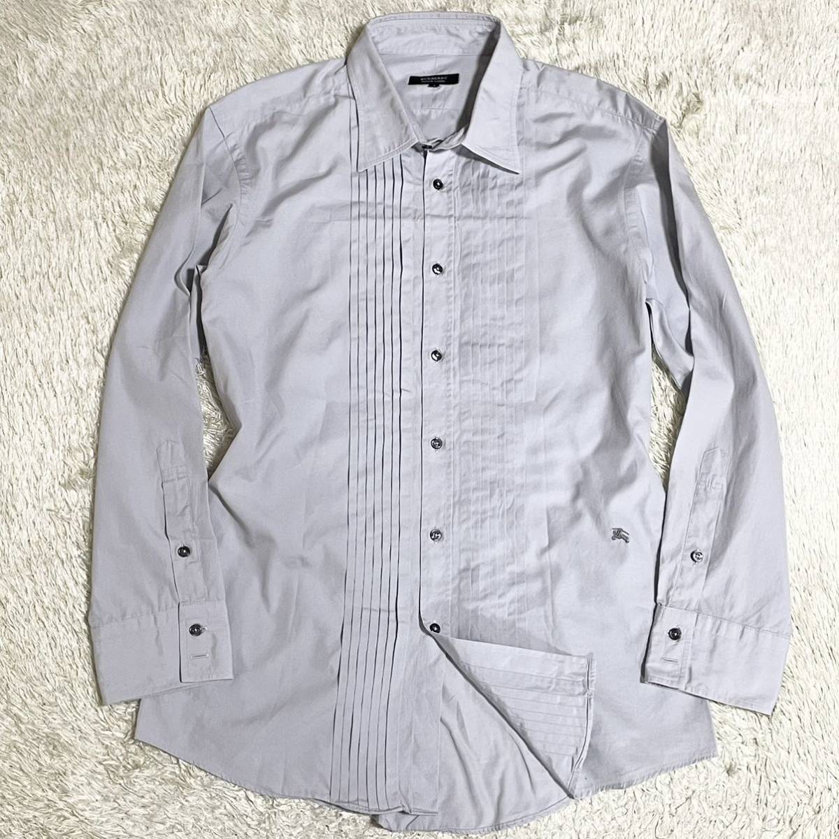 【目立った傷や汚れなし】希少L相当！BURBERRY BLACK LABAL バーバリーブラックレーベル 美品 長袖シャツ ドレスシャツ ...