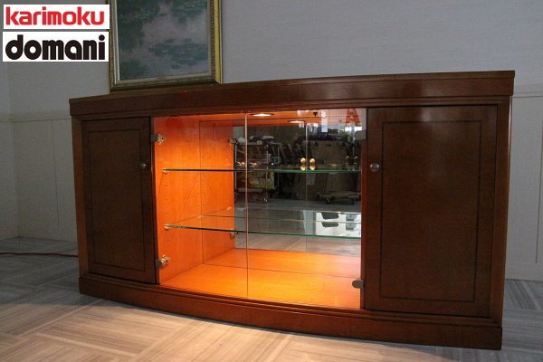 【目立った傷や汚れなし】超美品！国内最高峰 カリモク家具karimoku ドマーニdomani フォルザForza サイドボード ガラス キャビネット 飾り棚 照明付 天板難ありの落札情報詳細 ...