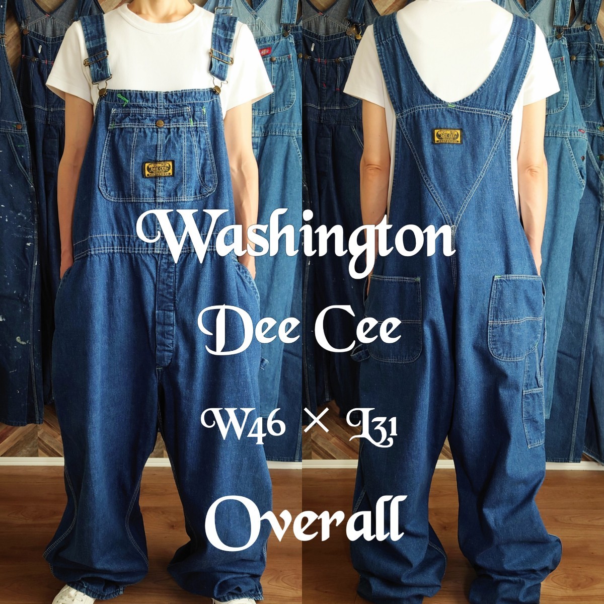 【やや傷や汚れあり】WASHINGTON DEE CEE デニムオーバーオール サロペット 古着 W46 【YOA1007】の落札情報詳細 ...
