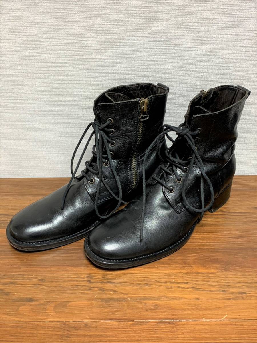 【目立った傷や汚れなし】美品☆[BUTTERO] B2964 サイドジップ レースアップ レザーブーツ 40 本革 イタリア製 ブッテロの落札 ...